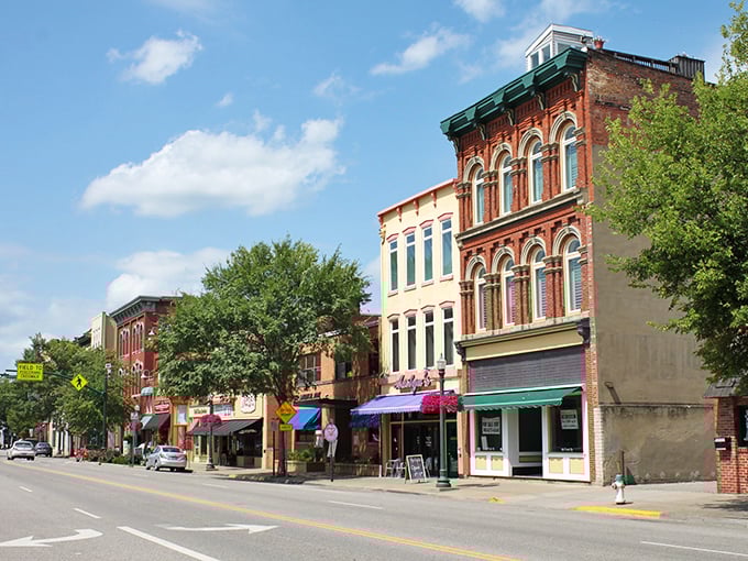 These colorful storefronts along Main Street aren't just preserved—they're alive with businesses that have figured out how to thrive in the age of digital everything.