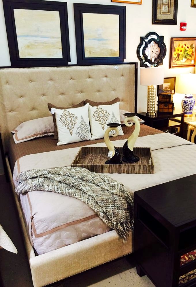 Bedroom goals realized: a tufted headboard that transforms ordinary sleep into a boutique hotel experience every single night.