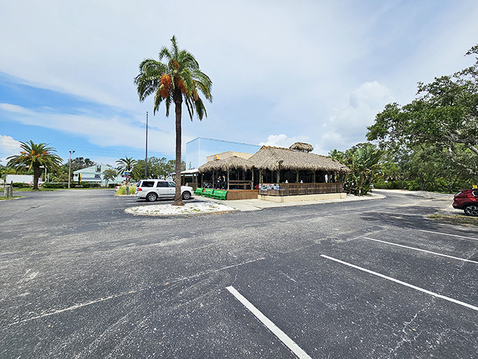 Even the parking lot, framed by swaying palms, feels like the first step in your journey to seafood nirvana at this beloved beach institution.