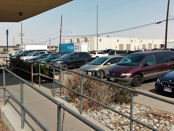 A packed parking lot tells the real story. When bargain hunters gather in these numbers, you know there's gold in them thar bins.