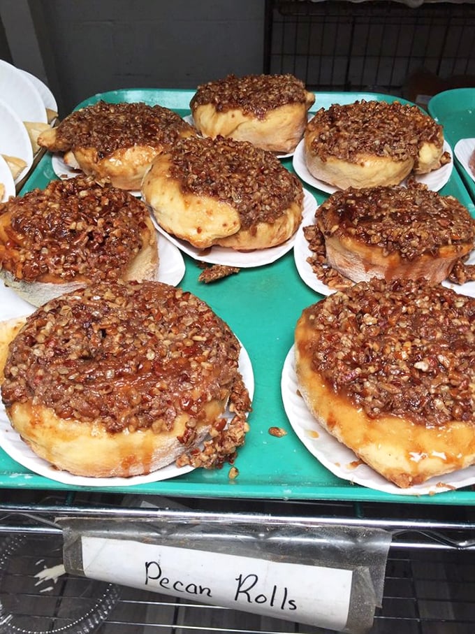 Pecan rolls that should come with a warning label: "May cause spontaneous happiness and the immediate planning of return visits."