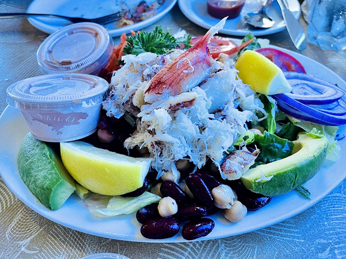 The crab salad that makes you question why you ever bothered with Caesar. Those chunks of crabmeat aren't playing supporting roles—they're the stars.