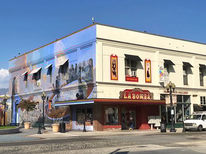 La Bomba's vibrant façade and vintage signage perfectly capture Pomona's blend of cultural heritage and preservation in the heart of downtown.