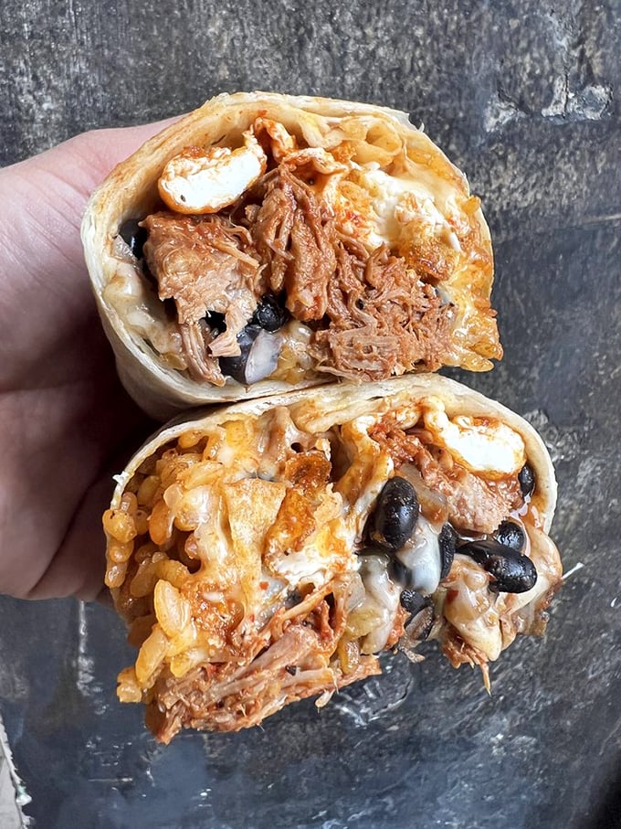 The breakfast burrito that makes you question why we don't eat like this for every meal. Morning glory wrapped in a tortilla blanket.