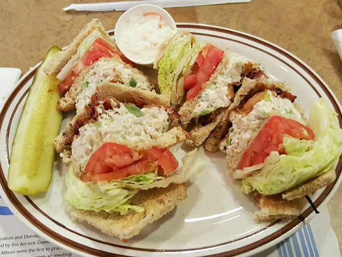 The club sandwich—architecture you can eat. Layers of goodness proving that sometimes the classics need no improvement.