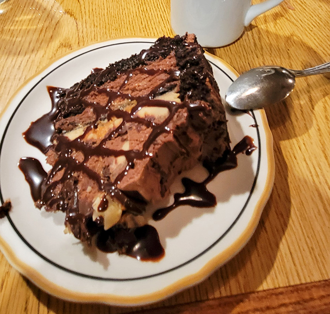 A chocolate dessert that doesn't need fireworks or fancy names—just the promise of rich, sweet satisfaction after a meal well enjoyed.