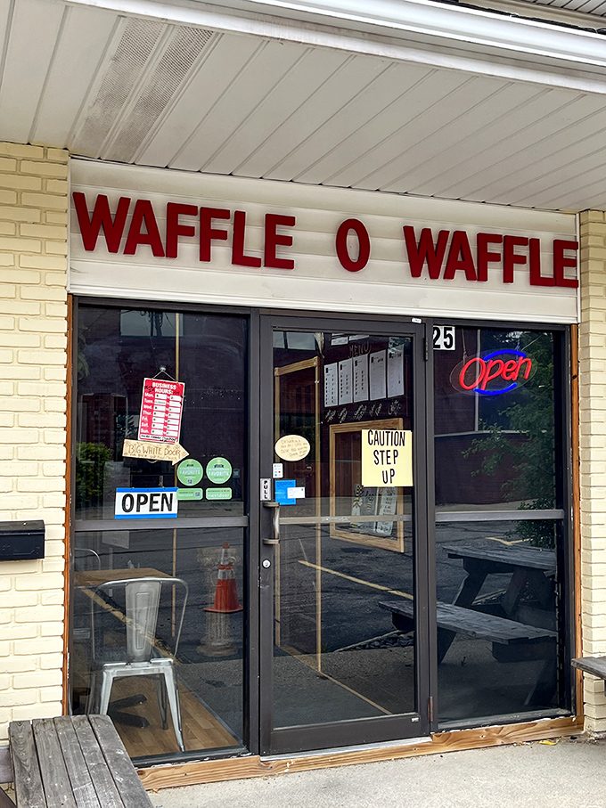 "Caution: Step Up" is more than just a safety warning—it's an invitation to elevate your dining expectations at this unassuming Medina gem.