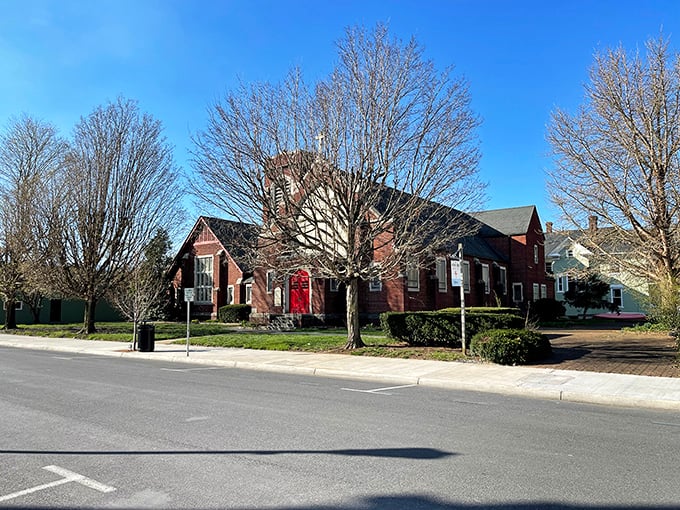 This handsome brick church stands as a community cornerstone, where Sunday best still means something and potluck dinners remain an art form.