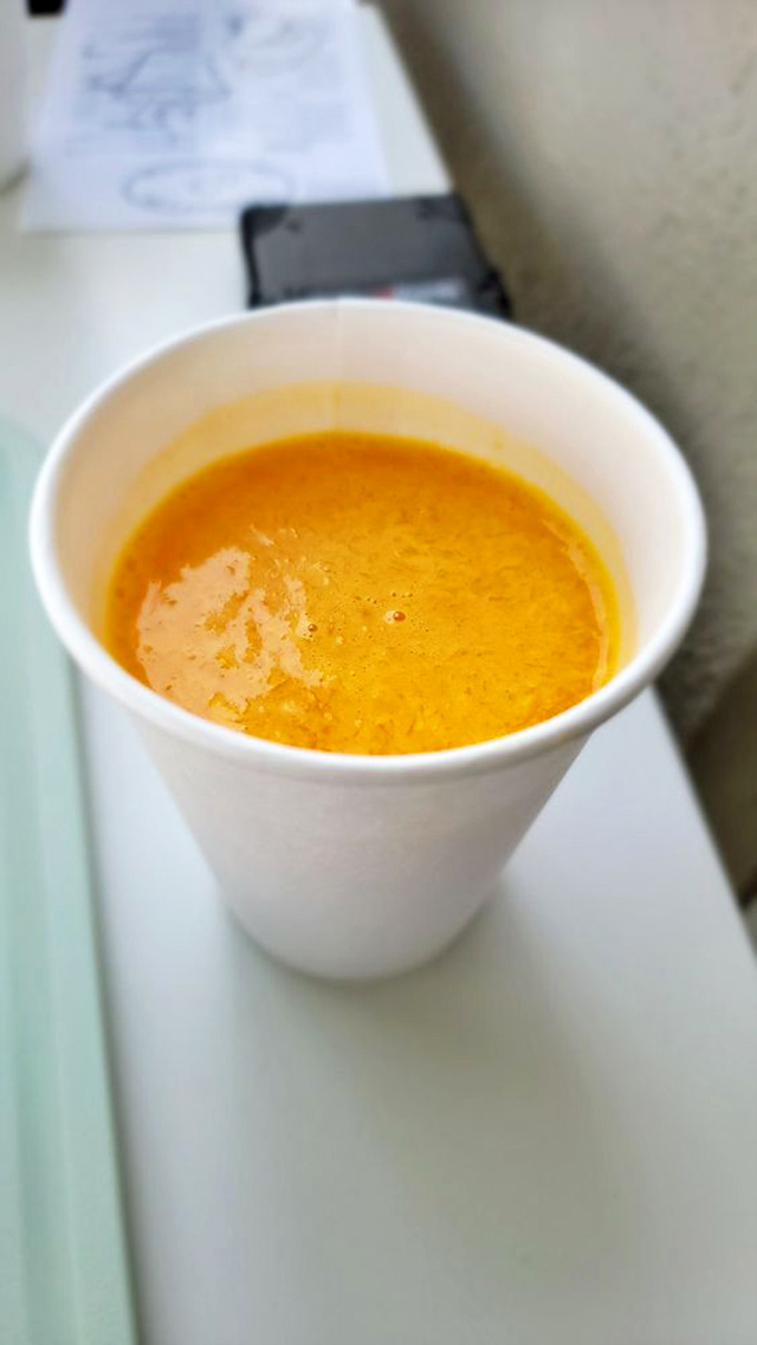 Liquid sunshine in a cup—this fresh-squeezed orange juice is Florida's finest contribution to breakfast beverages.