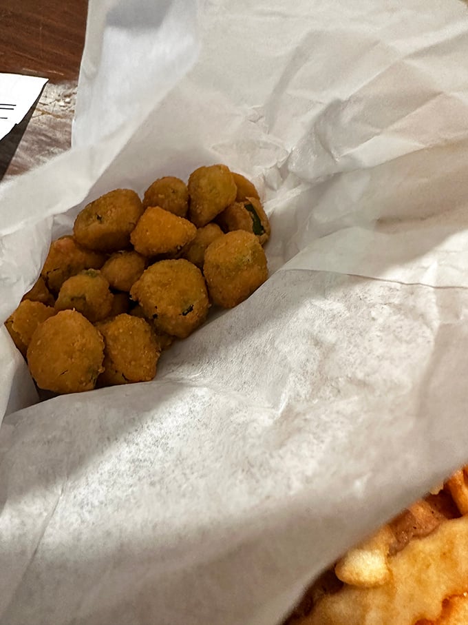 Fried okra nuggets—the Southern delicacy that makes vegetable-eating feel like a delicious act of rebellion.