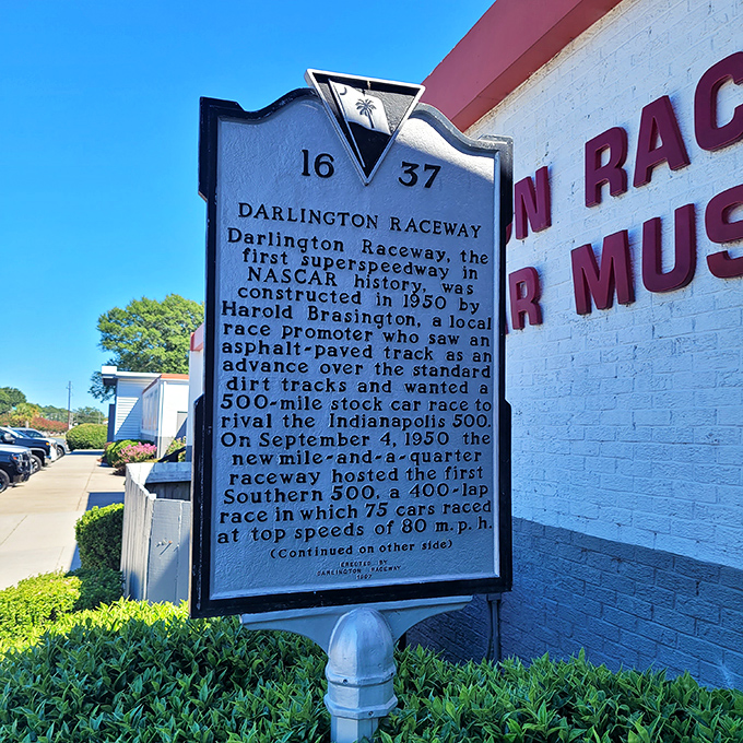 History set in stone – this marker reminds us that Darlington's legacy began in 1950 and continues roaring today.