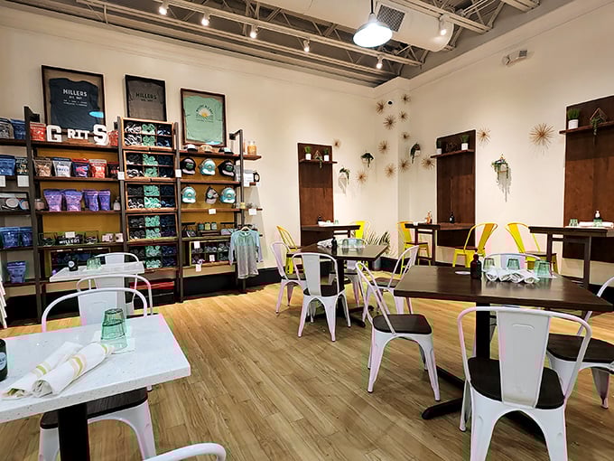 A quieter corner of Millers where merchandise meets modern dining—proof that good taste extends beyond just the kitchen.