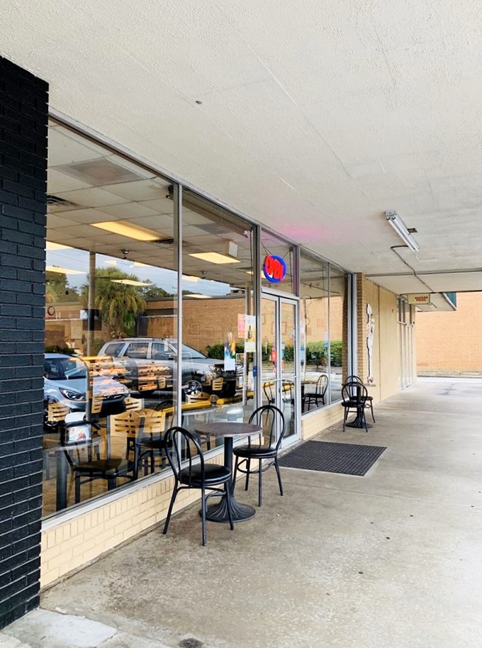 Where indoor comfort meets outdoor charm. These sidewalk tables offer the perfect spot to contemplate life's big questions—like "Should I get seconds?"