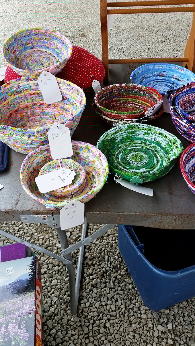 Handcrafted fabric bowls that transform recycled materials into functional art—each swirl of color telling the story of its previous life.
