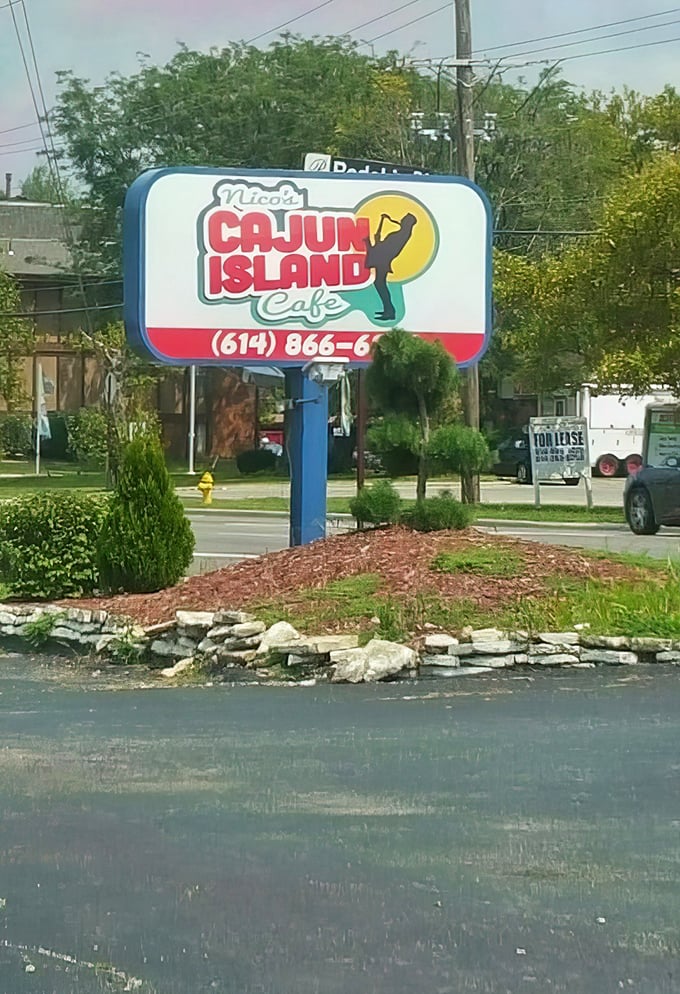 "Nico's Cajun Island Cafe" – the roadside sign that separates those in the know from those who haven't yet discovered this hidden gem.