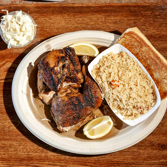 Chicken with skin so perfectly crisped and seasoned, it makes you question why anyone would ever order anything else – until you see the brisket again.