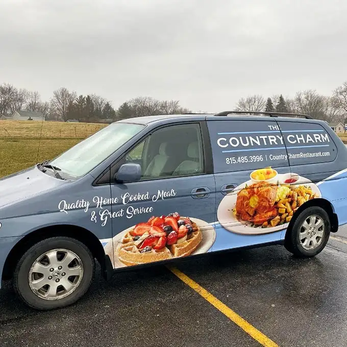 When a restaurant puts their waffles on their delivery van, you know they're serious about breakfast. This isn't just transportation – it's a mobile appetite trigger.