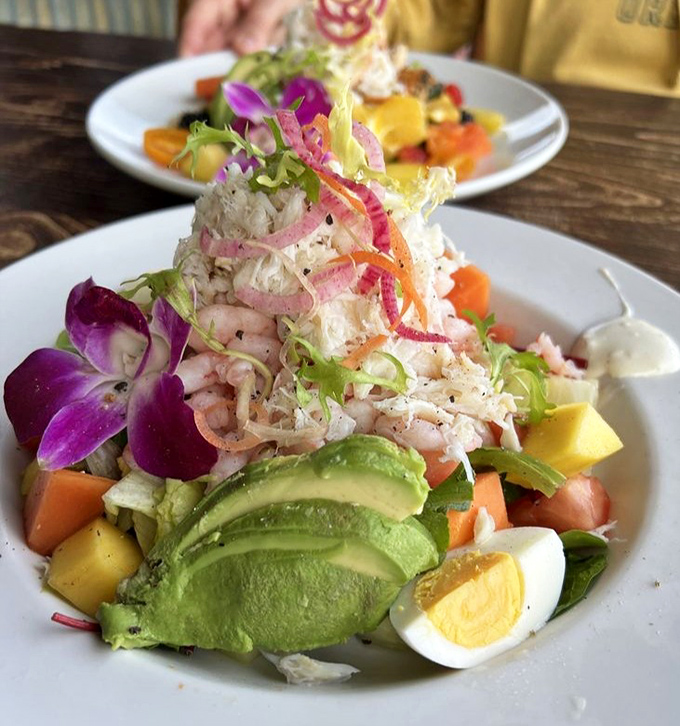This Shrimp and Crab Louie salad is what happens when seafood decides to dress up fancy and bring avocado and egg to the party.