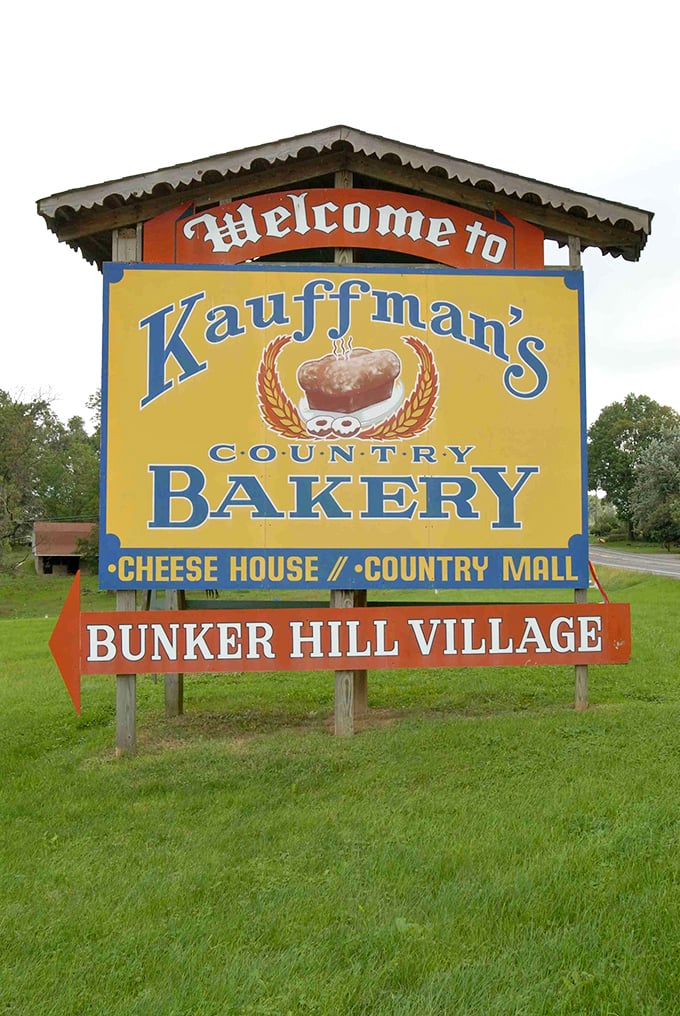 The sign promises more than just baked goods—it's an invitation to experience a slice of Amish Country's sweetest traditions.