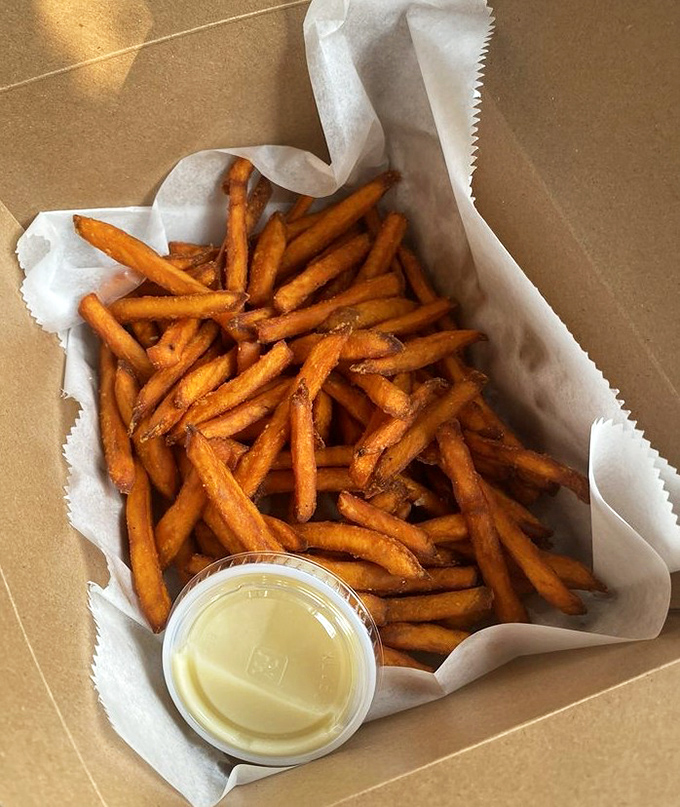 Sweet potato fries—the unsung heroes of any seafood feast. Crispy, sweet, and impossible to stop eating.