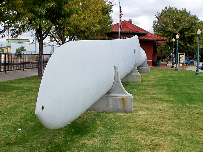 This wind turbine blade display proves everything's bigger in Lamar. When your town decoration could double as a whale sculpture, you know you're thinking big.