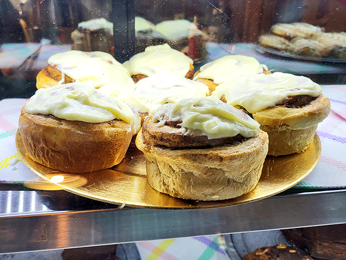 Cinnamon rolls frosted so generously they make other pastries look underdressed. Worth every sticky finger and extra mile on the treadmill.
