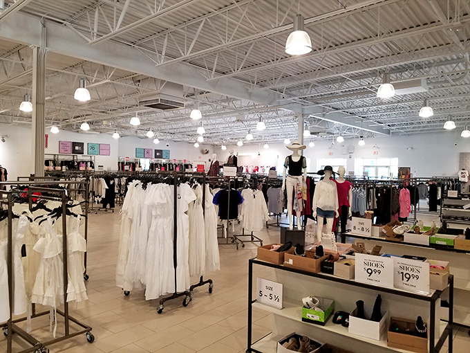 Minimalist displays and organized racks create a zen shopping experience, where finding that perfect white blouse feels less like hunting and more like discovering.