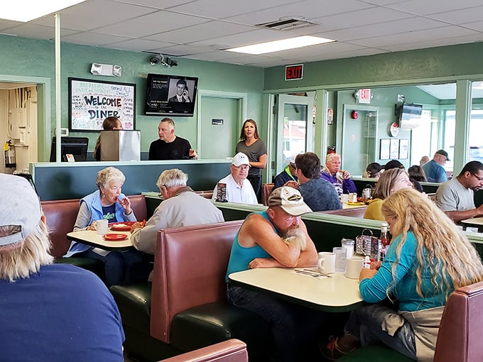 Where strangers become neighbors over coffee refills and hashbrowns. The true American melting pot happens in diners like this.