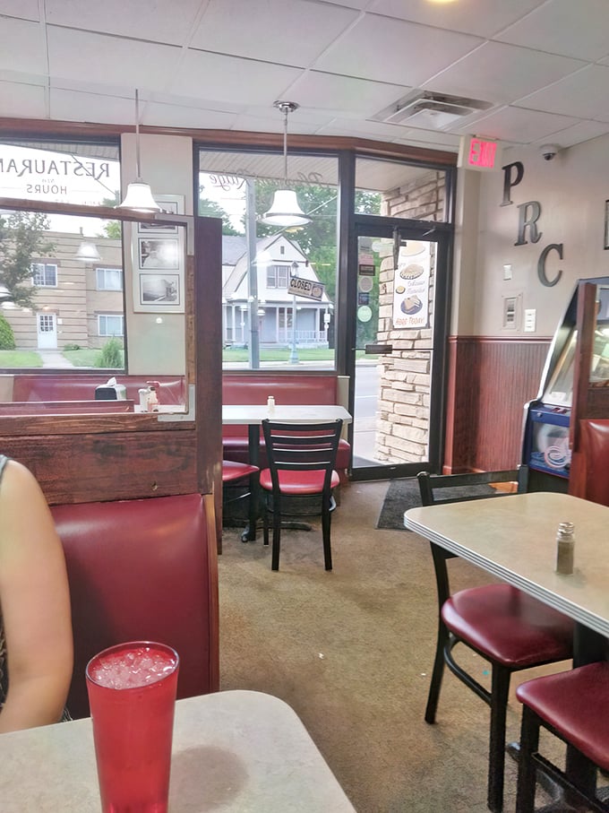 The exit view that's really an entrance to your next visit—because nobody leaves Pleasant Ridge Chili without planning their return.