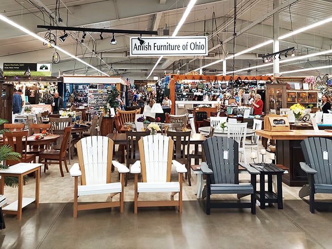 Amish craftsmanship on full display. These sturdy Adirondack chairs aren't just furniture—they're an invitation to slow down and enjoy life's simple pleasures.