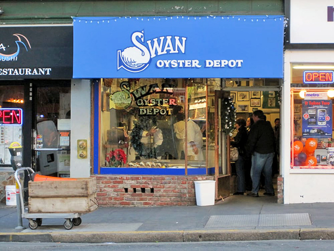 That line outside isn't a deterrent—it's a promise that something worth waiting for awaits behind that bright blue awning.