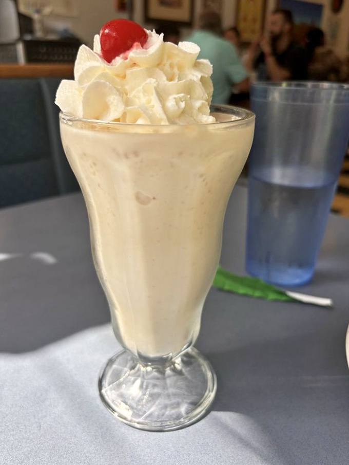 A milkshake topped with enough whipped cream to qualify as its own food group – the perfect sweet punctuation to a Southwestern feast.