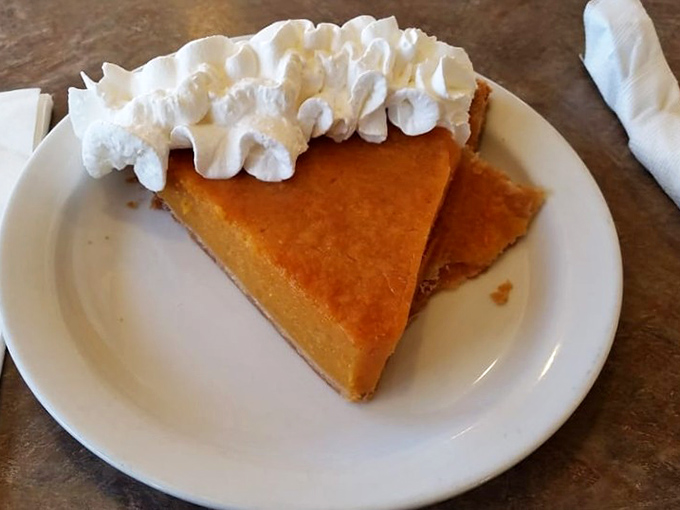 Sweet potato pie with whipped cream – the dessert equivalent of a warm blanket on a chilly evening. Simple, perfect, timeless.
