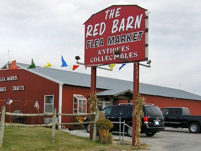 The iconic Red Barn sign stands as a beacon to bargain hunters and collectors alike—Florida's answer to retail therapy.