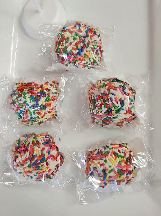 Sprinkle-covered cookies that don't just spark joy – they're practically joy in physical form, wrapped in cellophane for convenient transport.