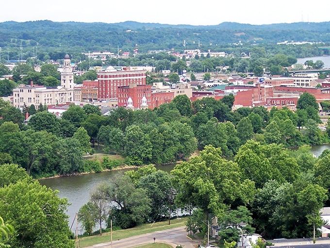 From this vantage point, you can see how perfectly Marietta nestles between its rivers and hills, a layout that hasn't changed since George Washington's surveyors approved it.