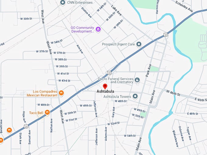 ashtabula map