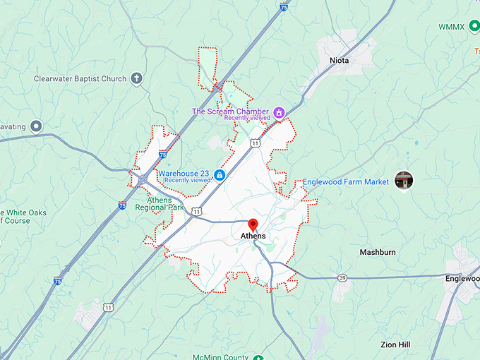 16. athens, tn map