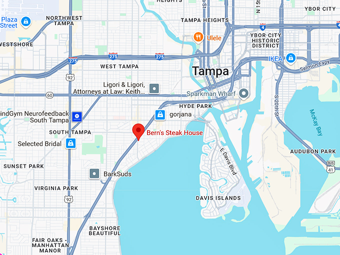 16. bern's steak house map
