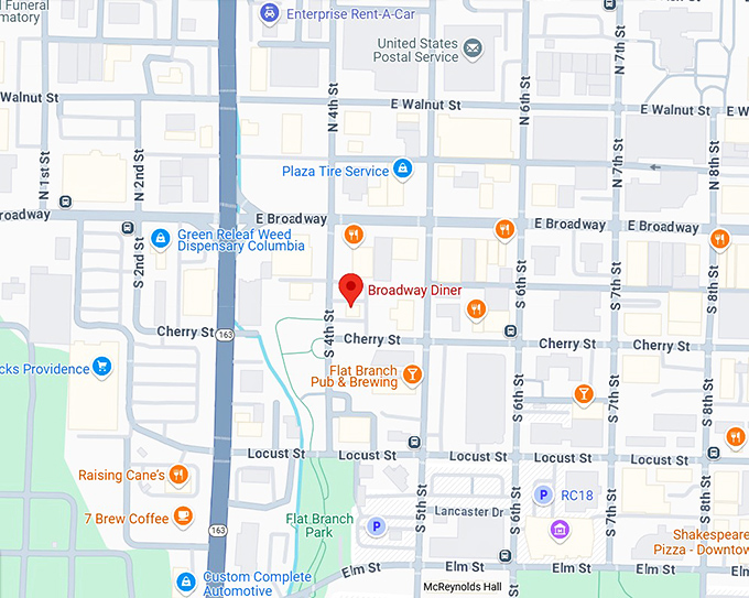 16. broadway diner map