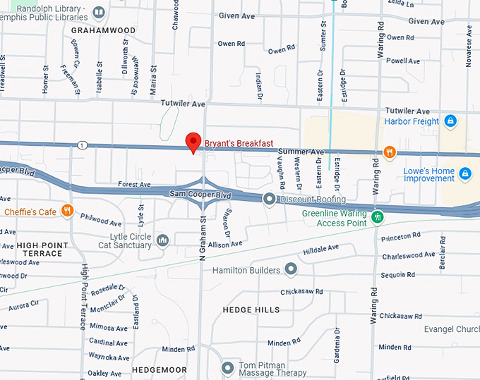 16. bryant's breakfast map