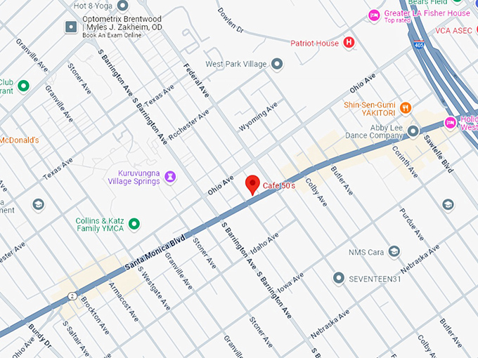 16. cafe 50's map