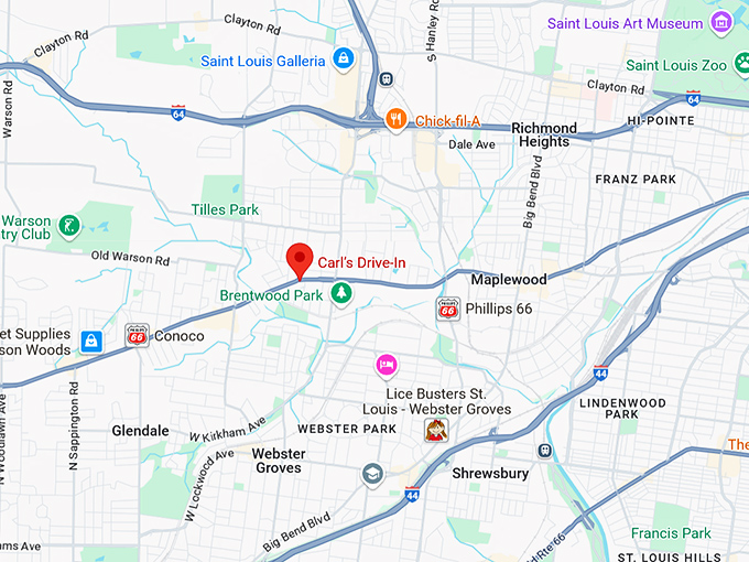 16. carl’s drive in map