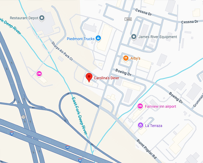 16. carolina's diner (520 s regional rd) map