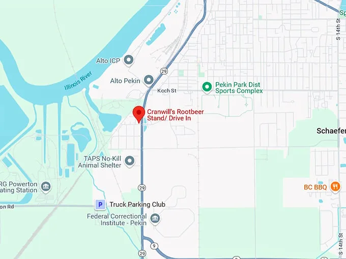 16. cranwill's rootbeer stand drive in map
