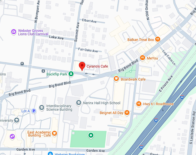 16. cyrano's cafe map