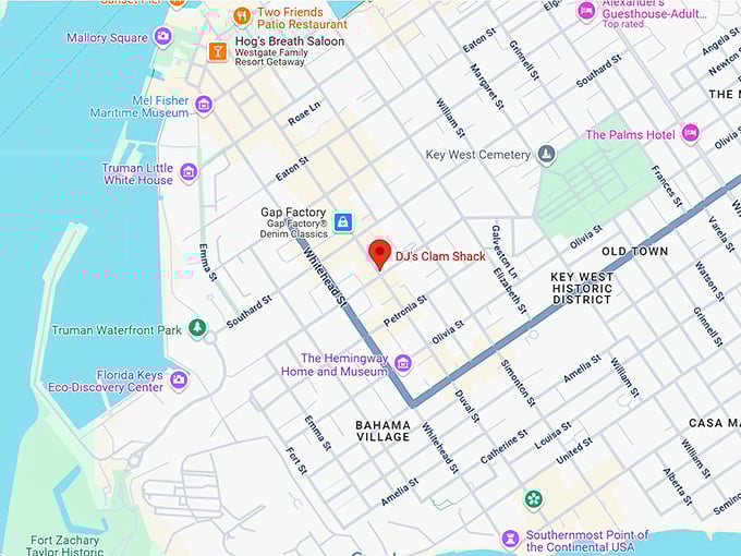 16. dj's clam shack map