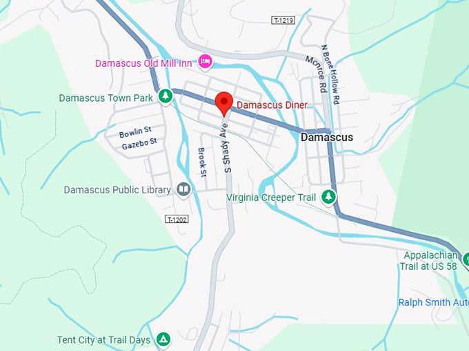 16. damascus diner map