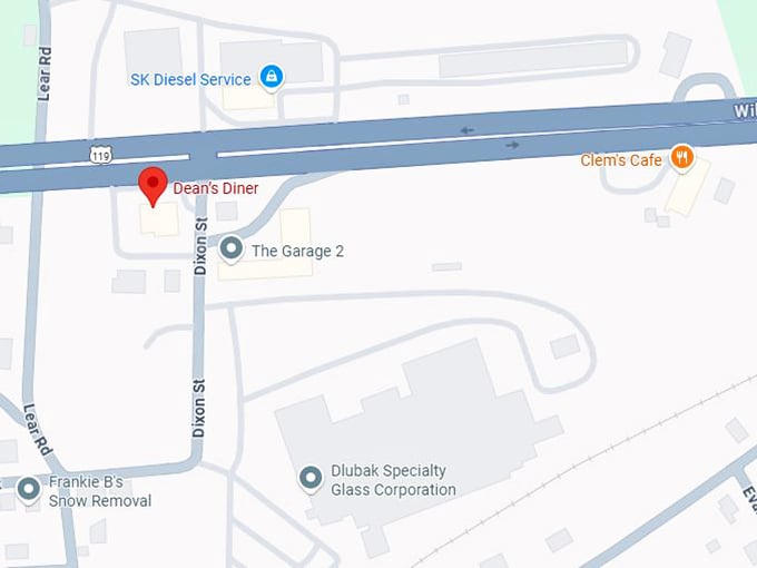 16. dean’s diner map