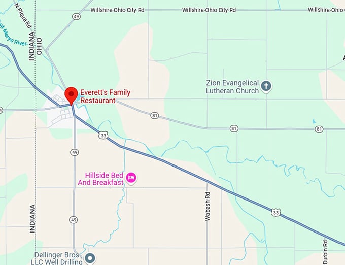 16. everett's family restaurant map